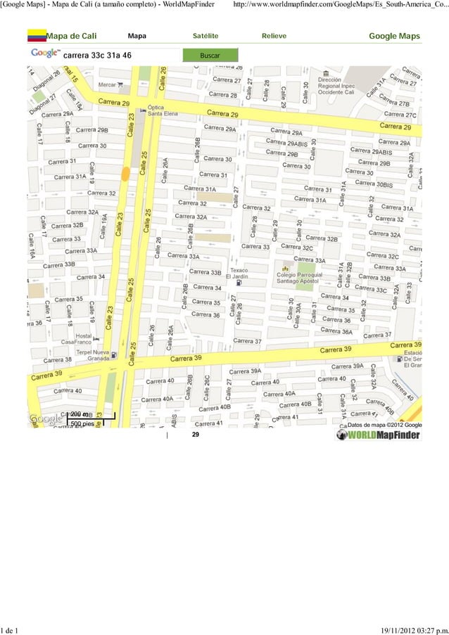 [Google maps] mapa de cali (a tamaño completo) - world mapfinder | PDF