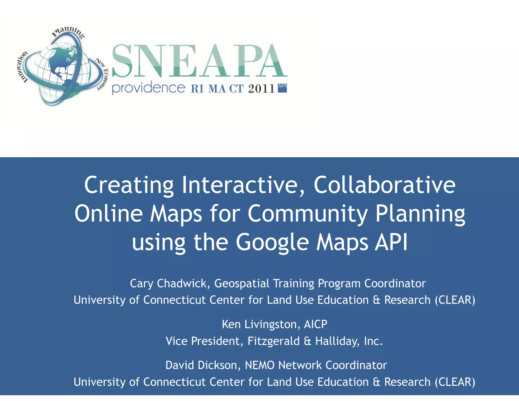 Creating Interactive, Collaborative Online Maps for Community Planning using the Google Maps API ...