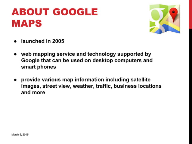 Google Maps | PPTX | Search | Internet