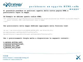 Programmare Google Maps con Javascript | PPT