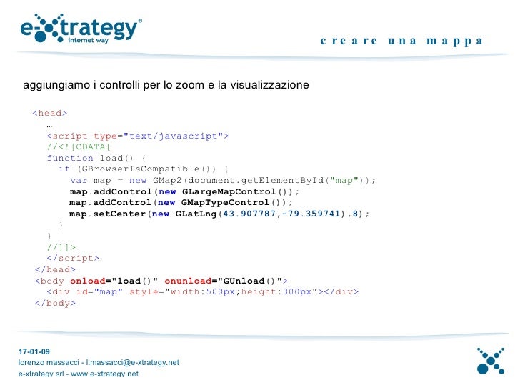 Programmare Google Maps con Javascript