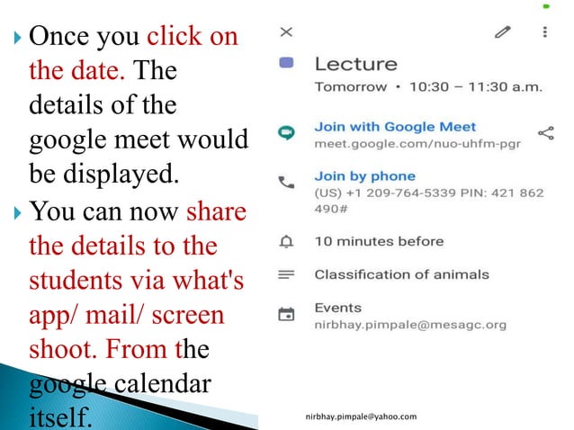 how to schedule Google meet by using smart phone | PPTX | Web Conferencing | Computer Software ...
