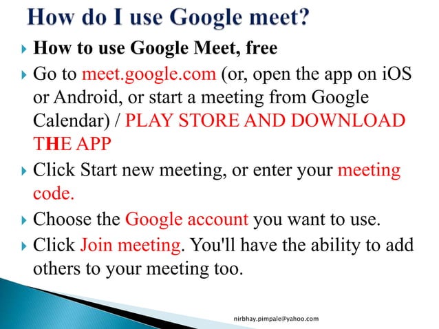 how to schedule Google meet by using smart phone | PPTX | Web Conferencing | Computer Software ...