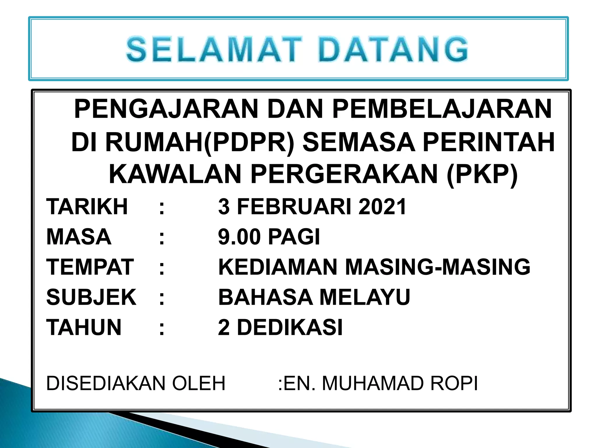 PDPR BAHASA MELAYU TAHUN 2 | PPTX