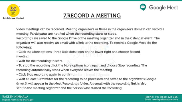 Google meet guide for teachers | PPT