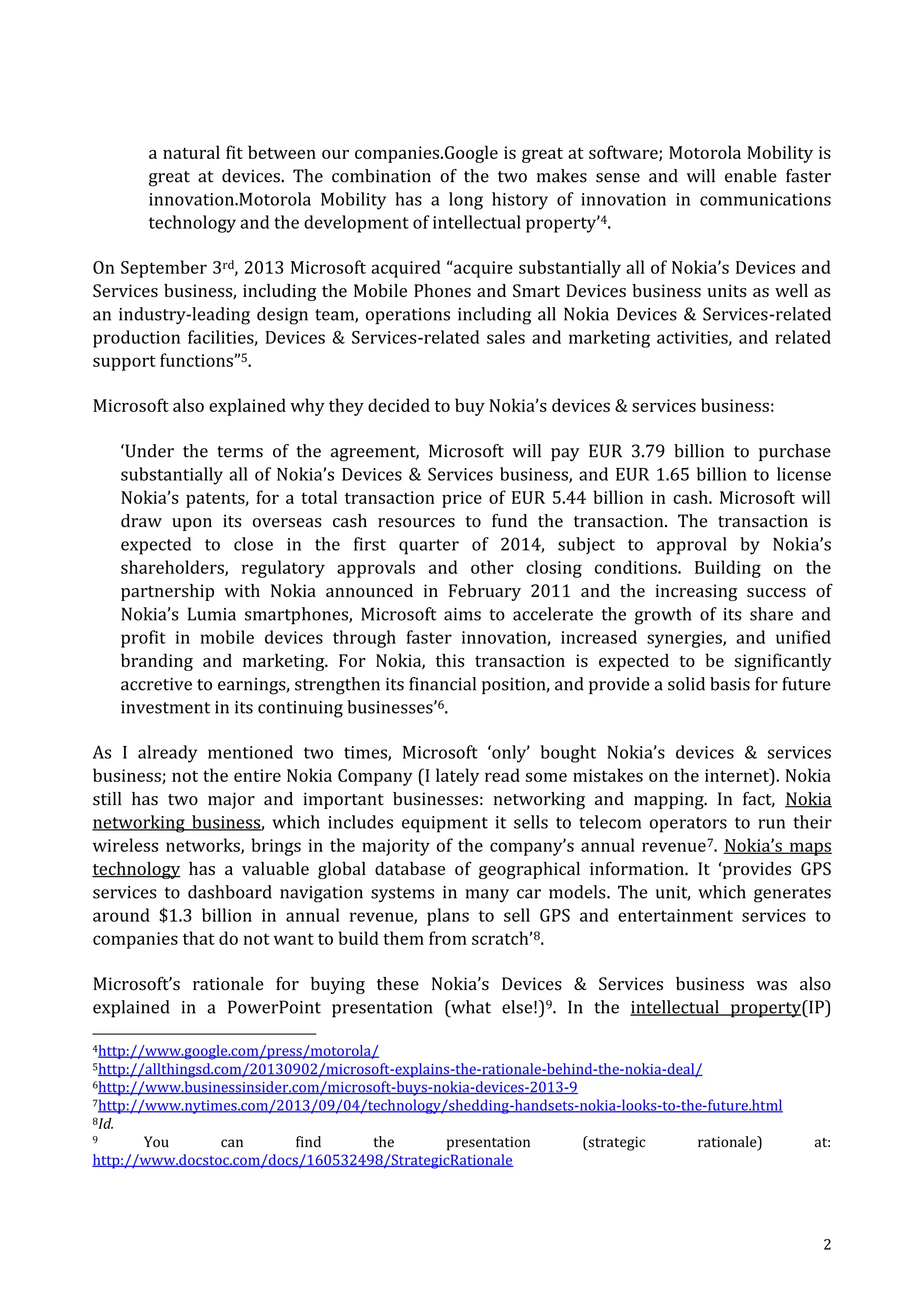 Google – Motorola vs. Microsoft – Nokia: Utter Failure vs. Smart ...