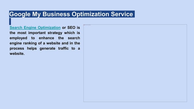 Google My Business Optimization | PPT