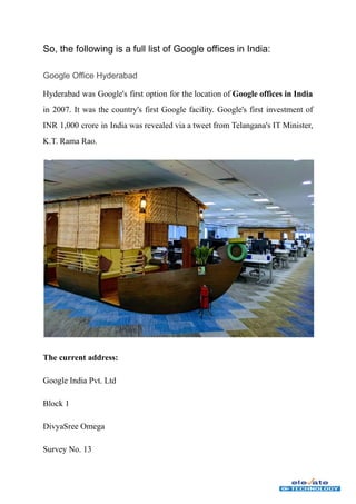 Google Offices in India | PDF