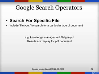 Google operators | PPTX