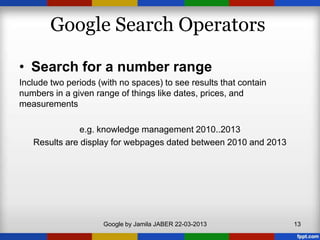 Google operators | PPT
