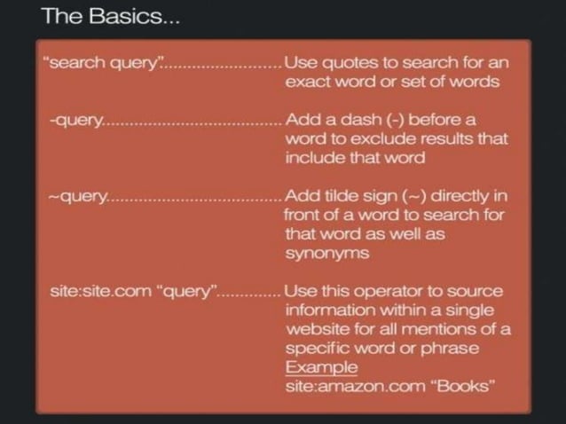 Google operators cheet sheet infographic by shashank pathak | PPT