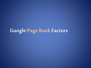 Google Page rank Factors | PPT