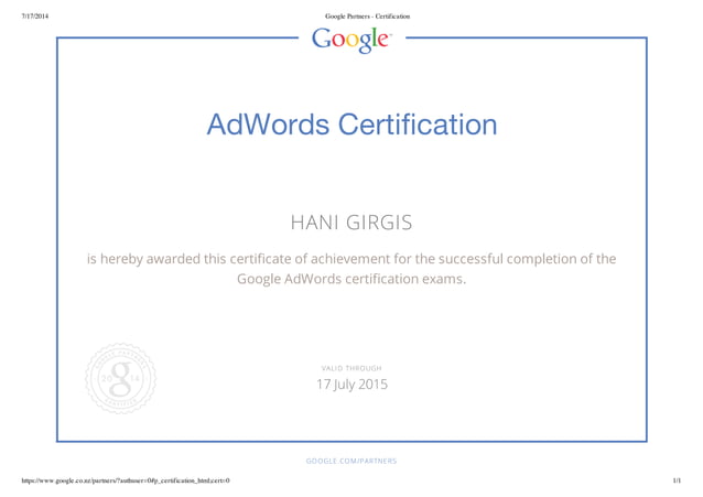 Google partners certification | PPT