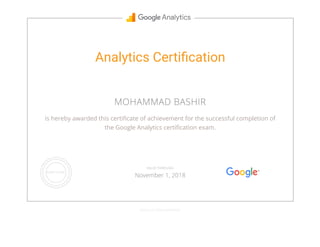 Google partners Analytics Certification | PPT