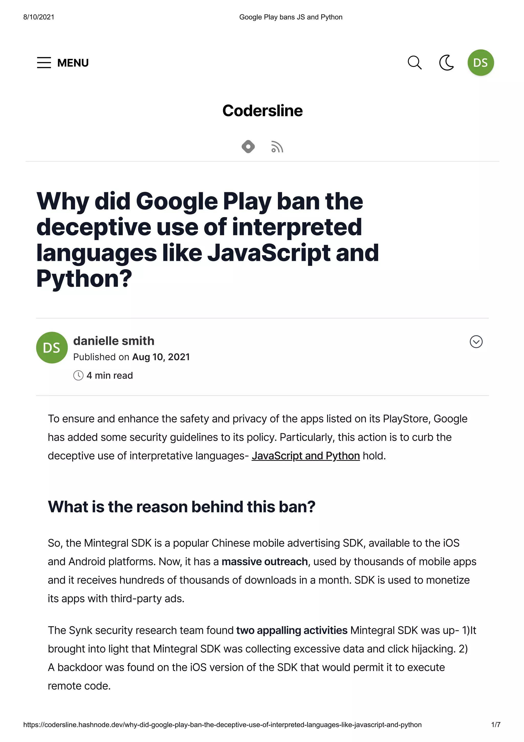 Google play bans js and python | PDF | Web Development | Internet