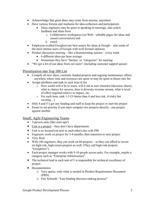 Google Product Development Process | PDF