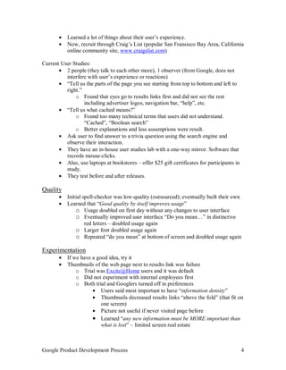 Google Product Development Process | PDF