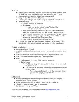 Google Product Development Process | PDF