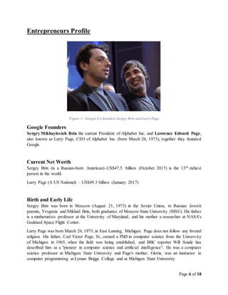 Google Entrepreneurship Project (by Yasir Afzal Rajput) | DOCX