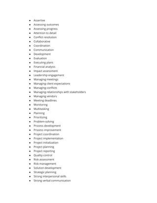 google project manager buzz words.pdf | Resume Writing and Advice | Job ...