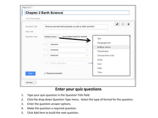 Quizzes in Google Forms | PPTX