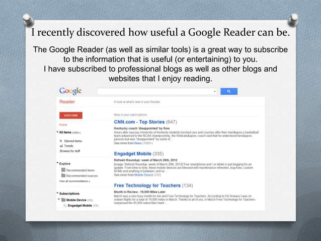 Google reader powerpoint | PPTX