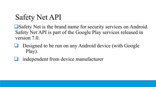 Google SafetyNet API | PPT