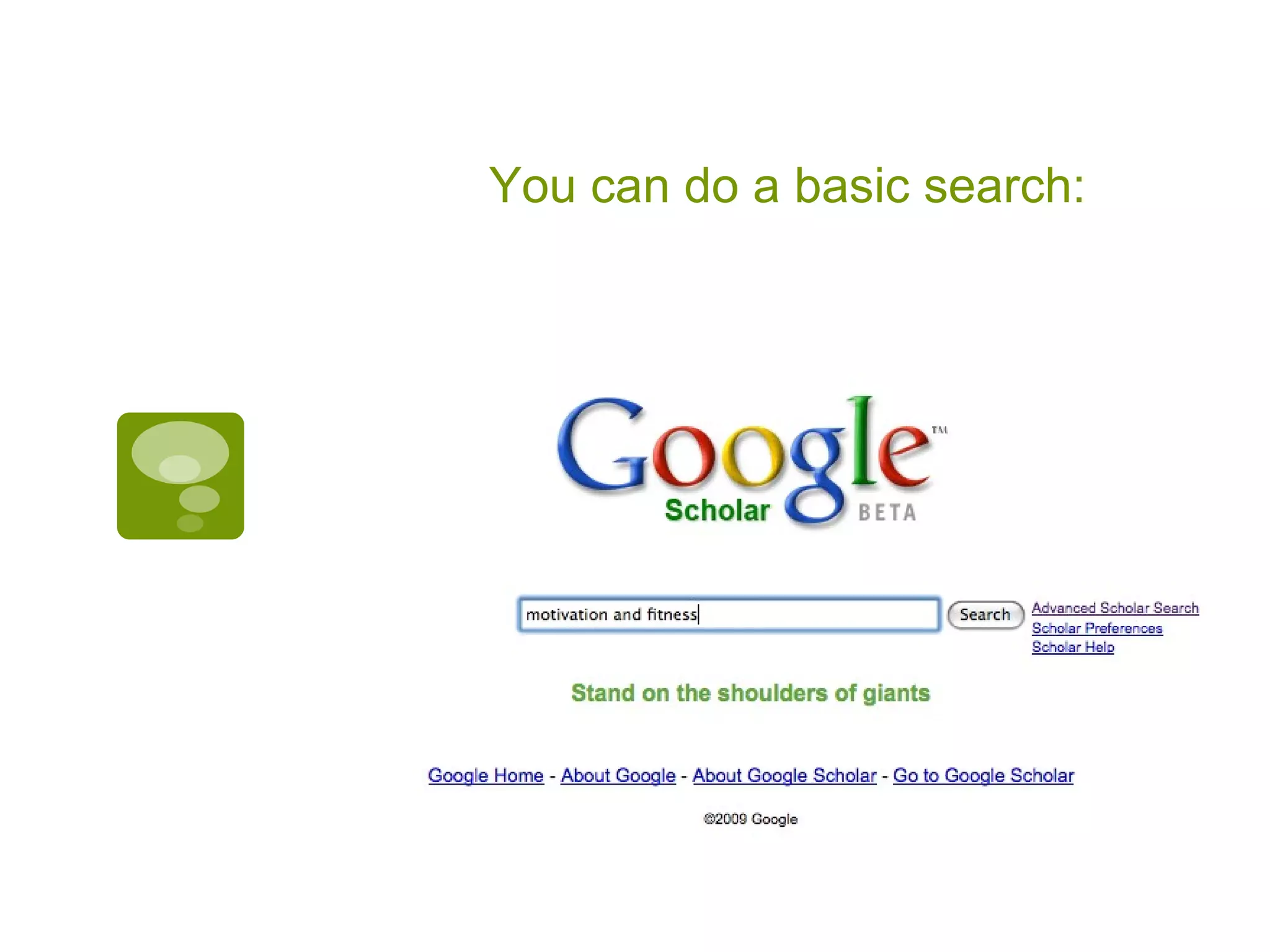 Using Google Scholar | PPT | Search | Internet