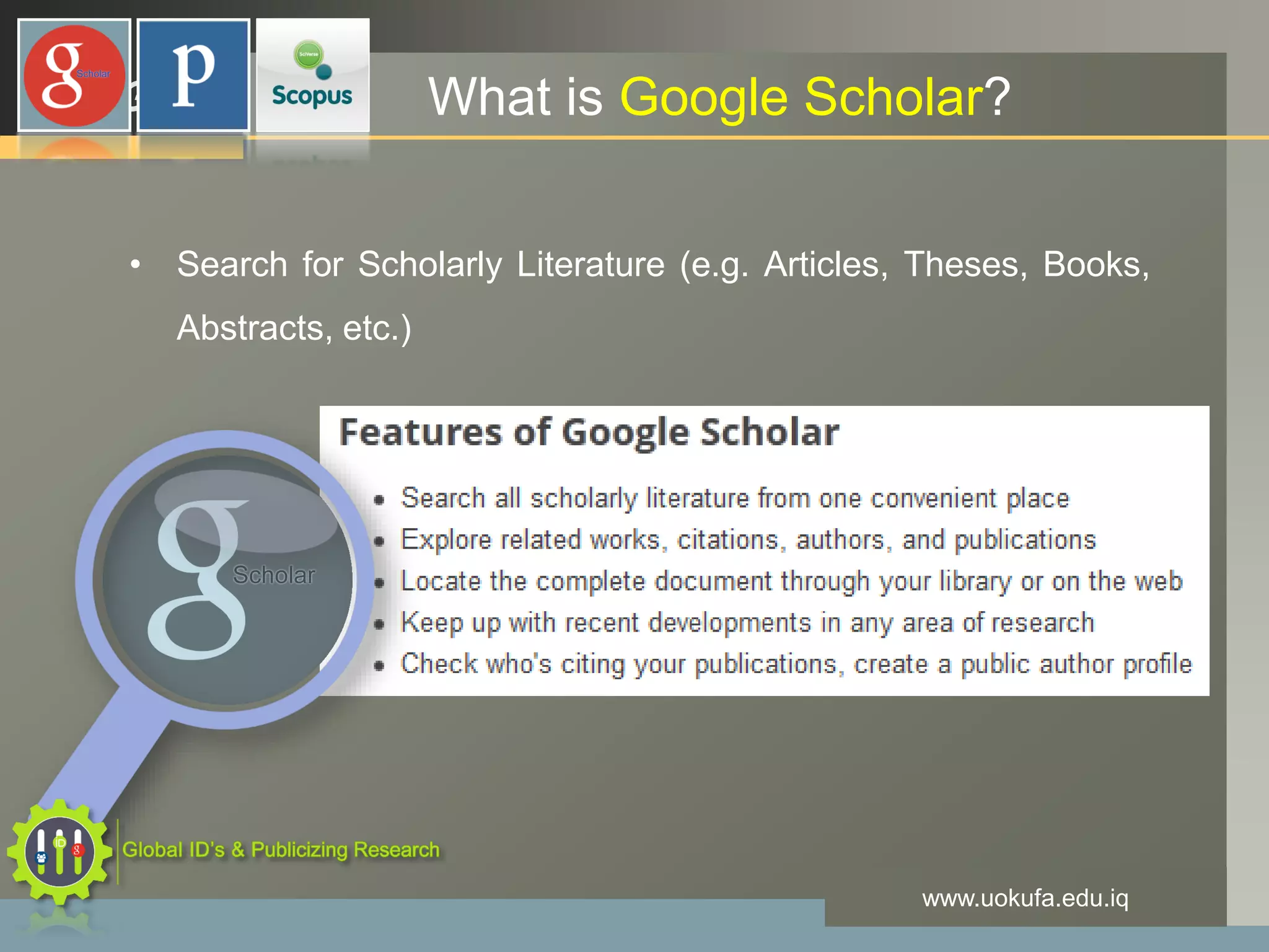 Google scholar Profile | PDF