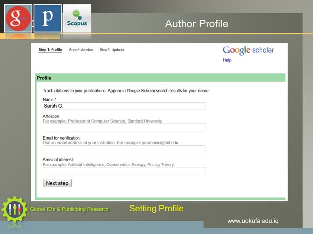 Google scholar Profile | PPT