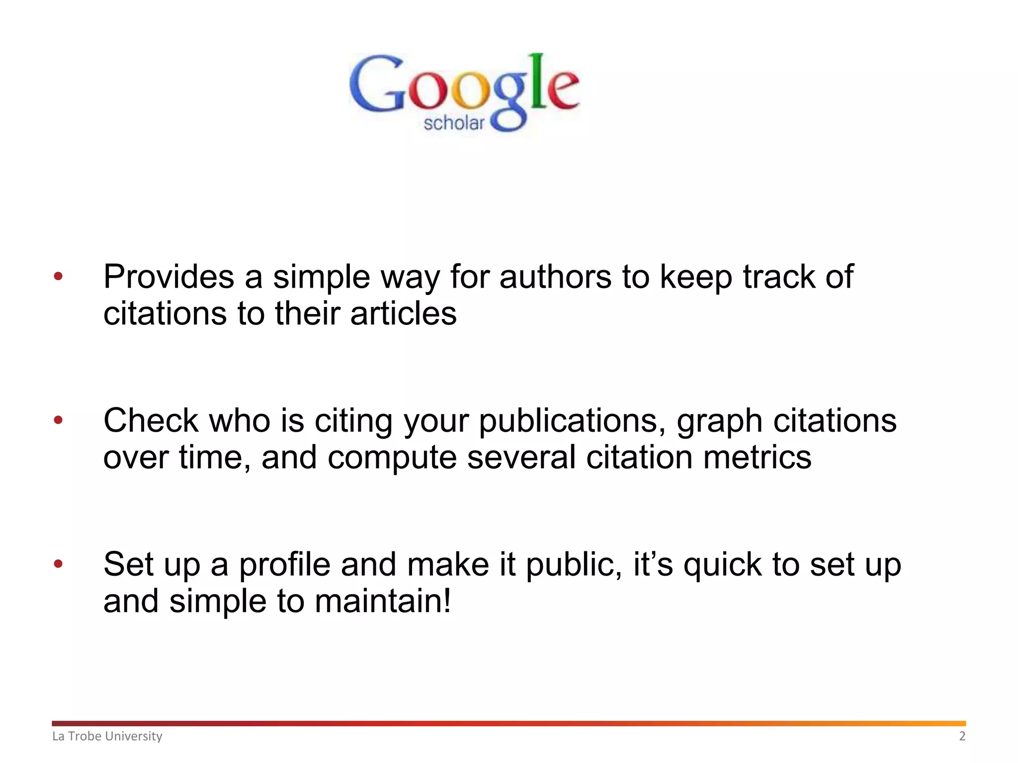 Google Scholar Citation Analysis | PPTX