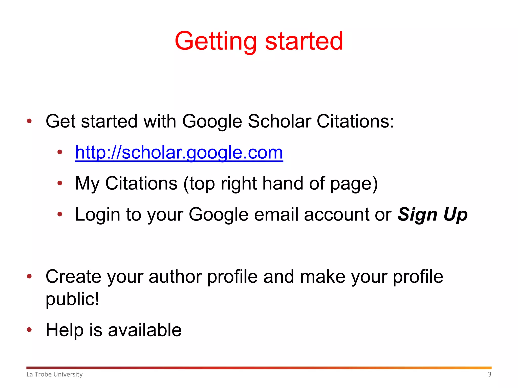 Google Scholar Citation Analysis | PPT