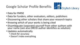 Google scholar profiles | PPTX