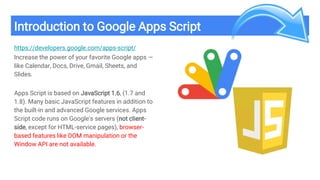 Google Apps Script for Beginners- Amazing Things with Code | PPT