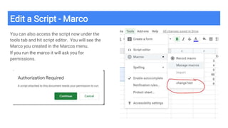 Google Apps Script for Beginners- Amazing Things with Code | PPT