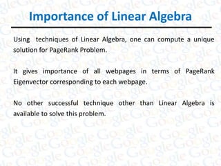 LINEAR ALGEBRA BEHIND GOOGLE SEARCH | PPTX