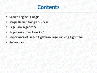 LINEAR ALGEBRA BEHIND GOOGLE SEARCH | PPTX