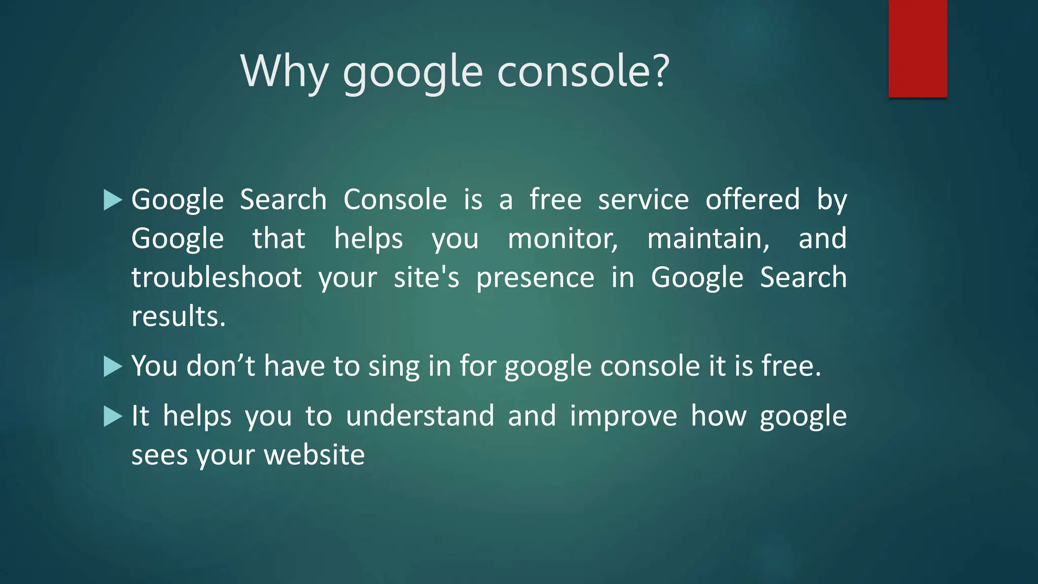 Learn About Google search console tool .pptx