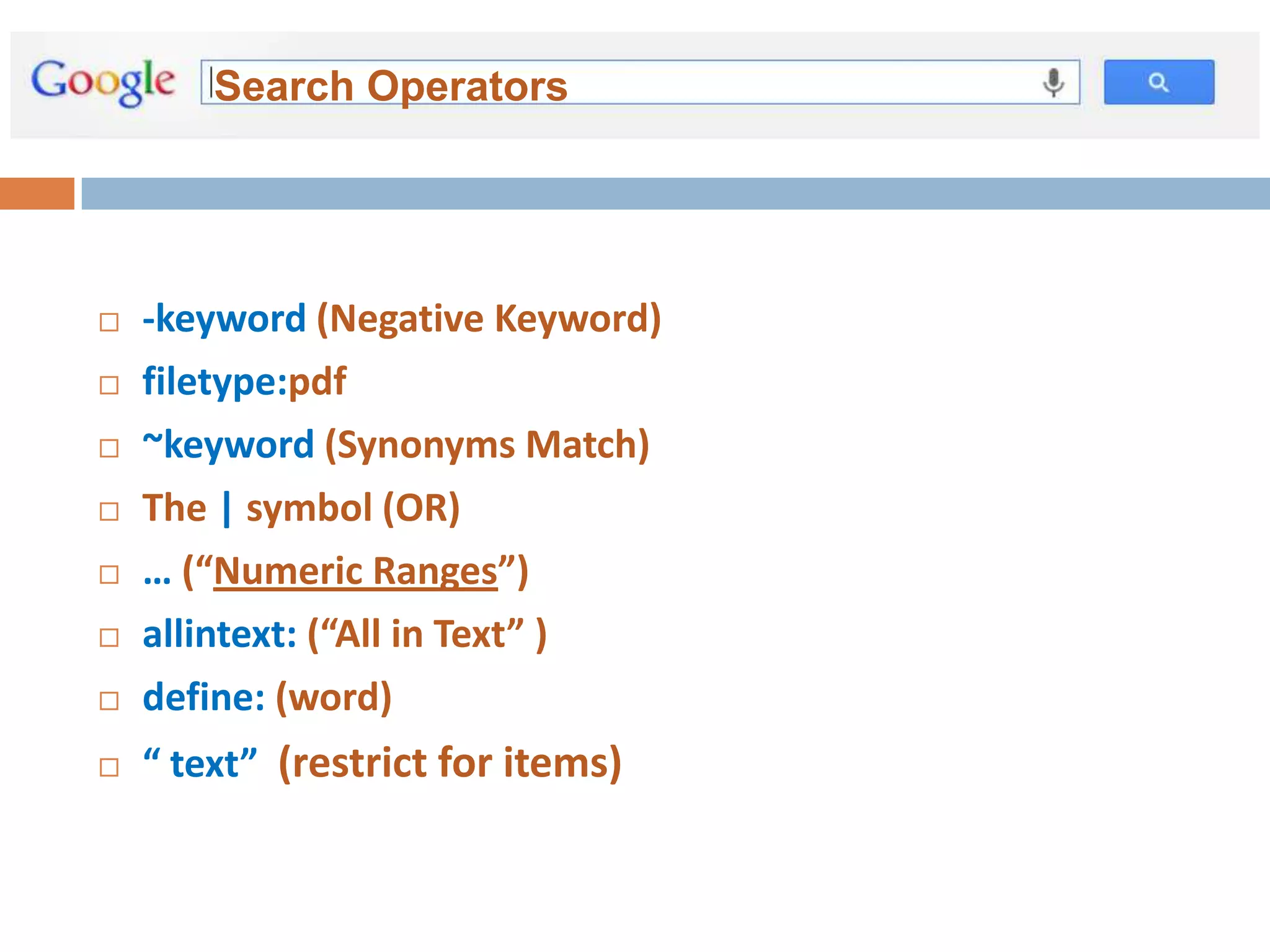 Google searching techniques | PPTX