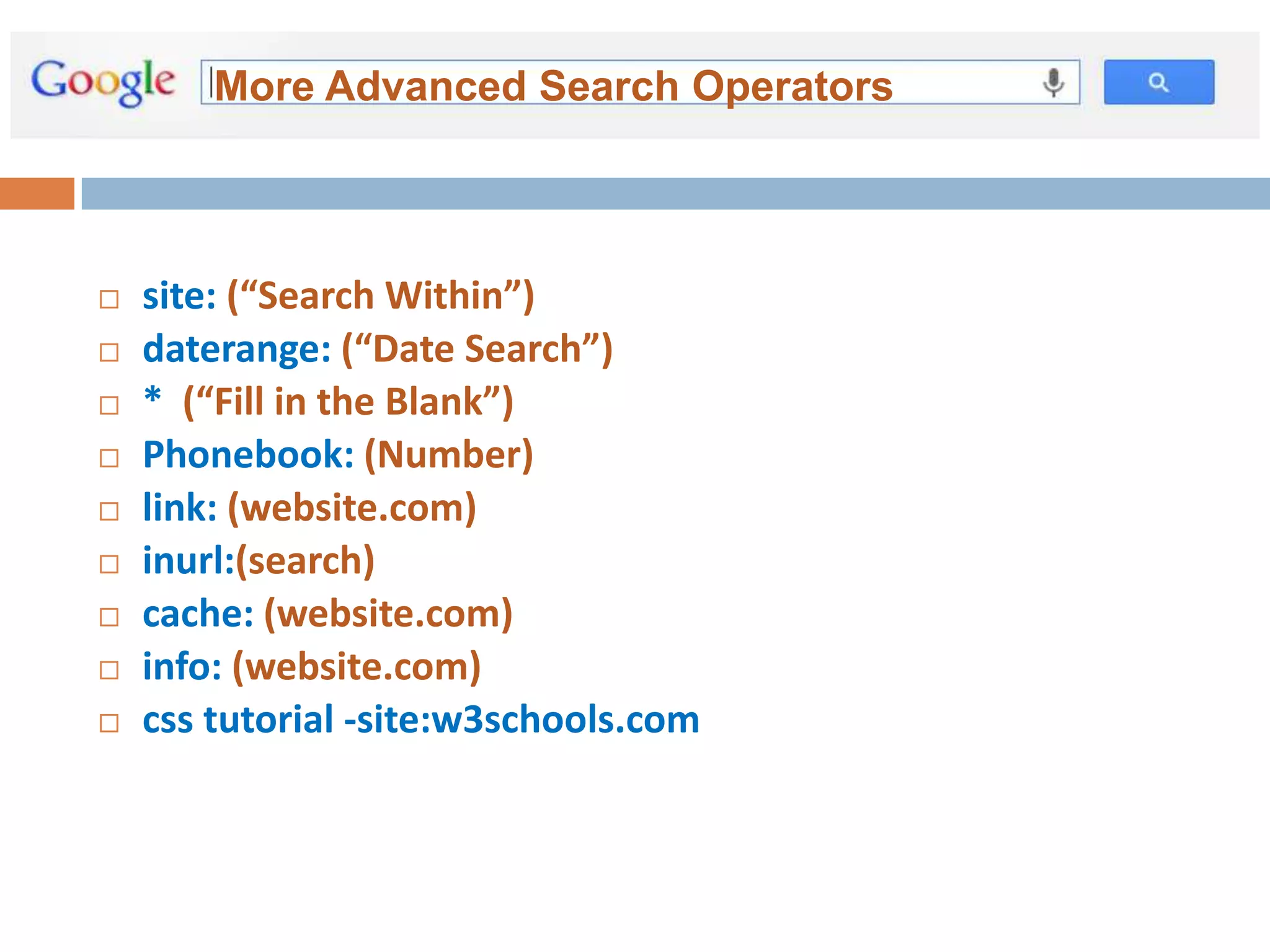 Google searching techniques | PPTX
