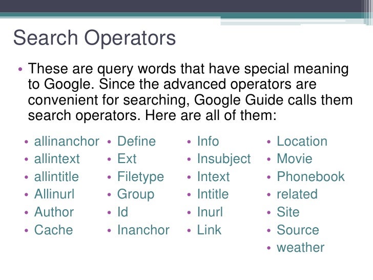 Google Search Operators