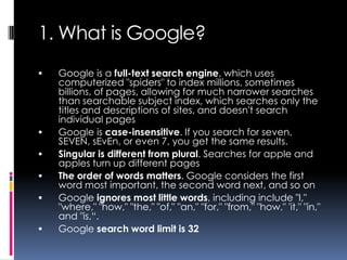 Google search techniques | PPT