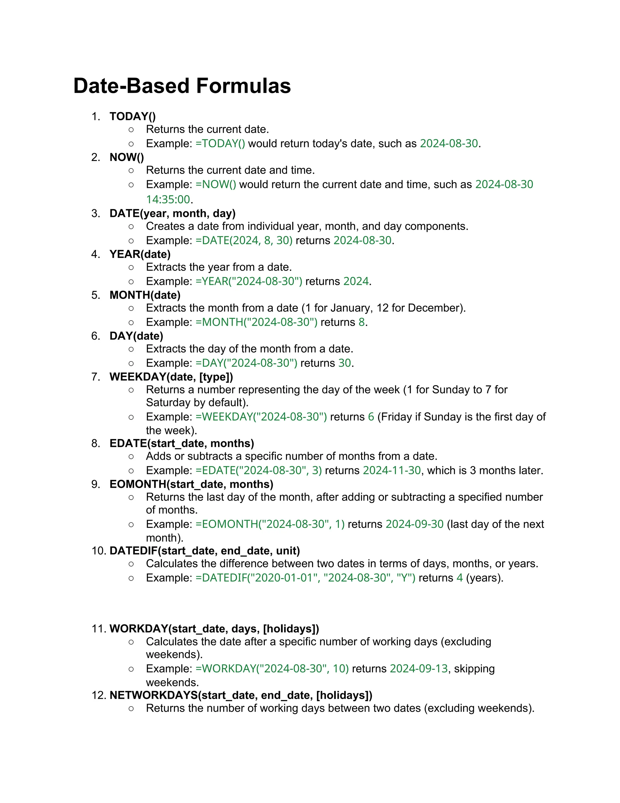 Google Sheets Basic to Advanced Formulas Book.docx | Computing | Technology & Computing