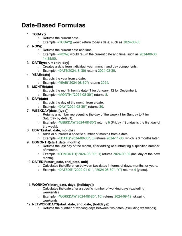 Google Sheets Basic to Advanced Formulas Book.docx | Computing | Technology & Computing