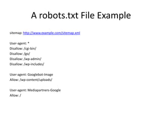 Google Sitemap and robots.txt Setup Techniques | PPT