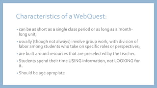 WebQuests + Formula | PPT | Free Download