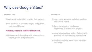 Google sites as student portfolios | PPTX