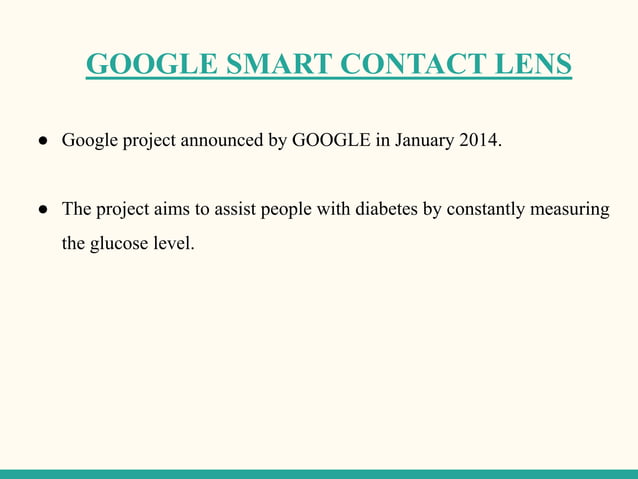 Google smart contact lens | PPTX | Eye and Vision Conditions | Diseases ...