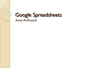 Google spreadsheets | PPT