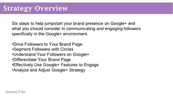 Google+ Plus Brand Page Strategy